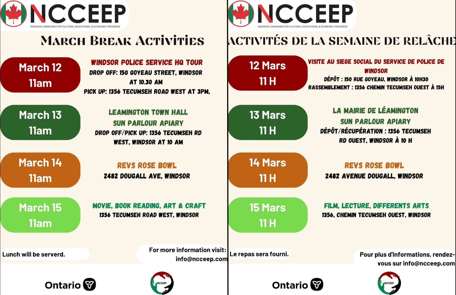 March Break Activities – NCCEEP